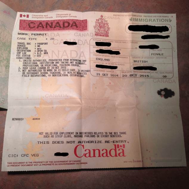 Activating our Canadian Work Permits – Brown Bear Travels